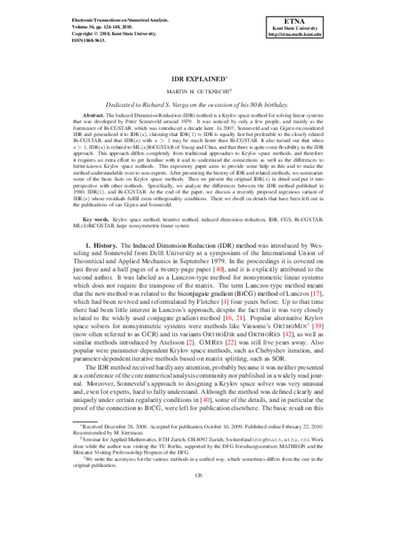 (PDF) IDR explained