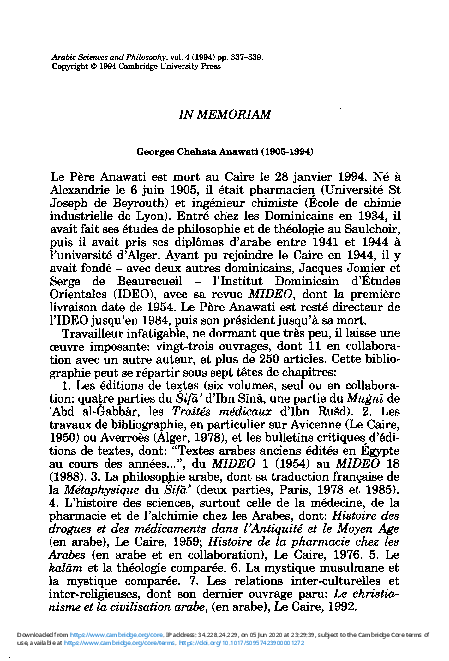 (PDF) Georges Chehata Anawati (1905–1994)