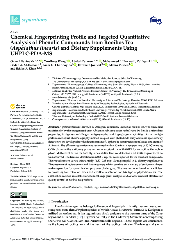 (PDF) Chemical Fingerprinting Profile and Targeted Quantitative Analysis of Phenolic Compounds ...