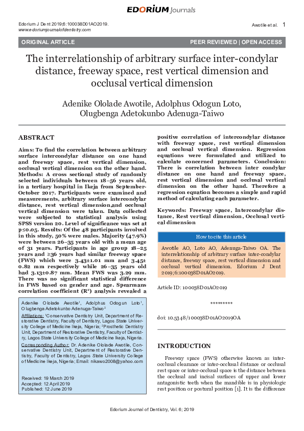 (PDF) The interrelationship of arbitrary surface inter-condylar ...