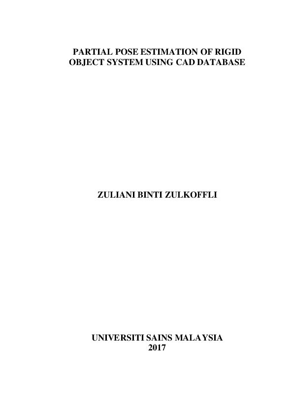 Pdf Partial Pose Estimation Of Rigid Object System Using Cad Database