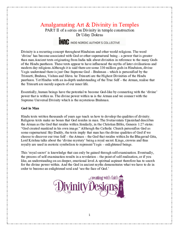(DOC) Amalgamating Art Divinity in Temples | Dr. Uday Dokras - Academia.edu