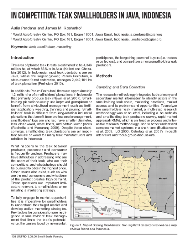 (PDF) In Competition: Teak Smallholders in Java, Indonesia (in Meyer S ...