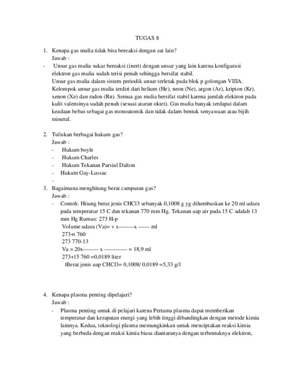 (PDF) Tugas kimia dasar ke8