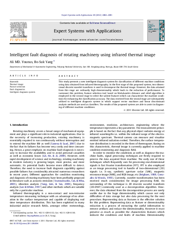 (PDF) Intelligent fault diagnosis of rotating machinery using infrared thermal image | Adeel ...