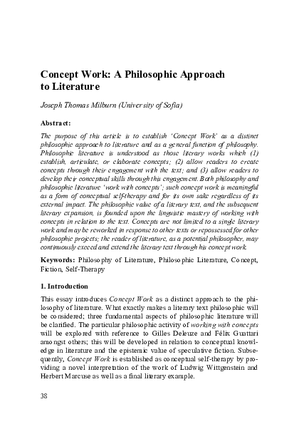 (PDF) Concept Work: A Philosophic Approach to Literature