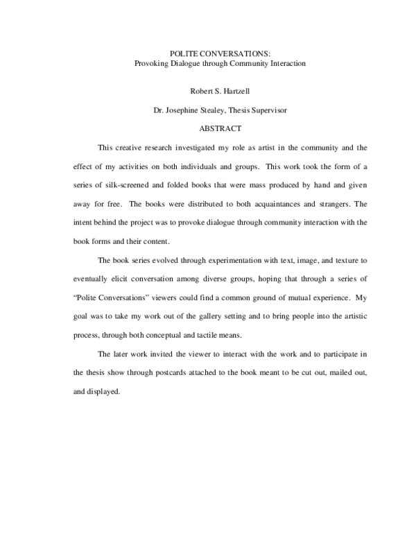 (PDF) Polite conversations : provoking dialogue through community ...