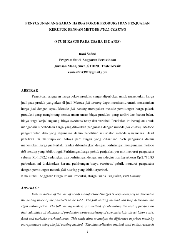 (PDF) PENYUSUNAN ANGGARAN HARGA POKOK PRODUKSI DAN PENJUALAN KERUPUK ...