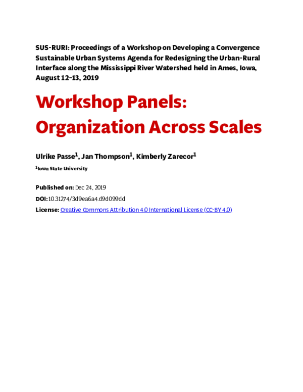 (PDF) Workshop Panels: Organization Across Scales