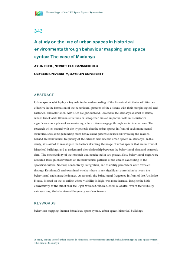 (PDF) A study on the use of urban spaces in historical environments through behaviour mapping ...