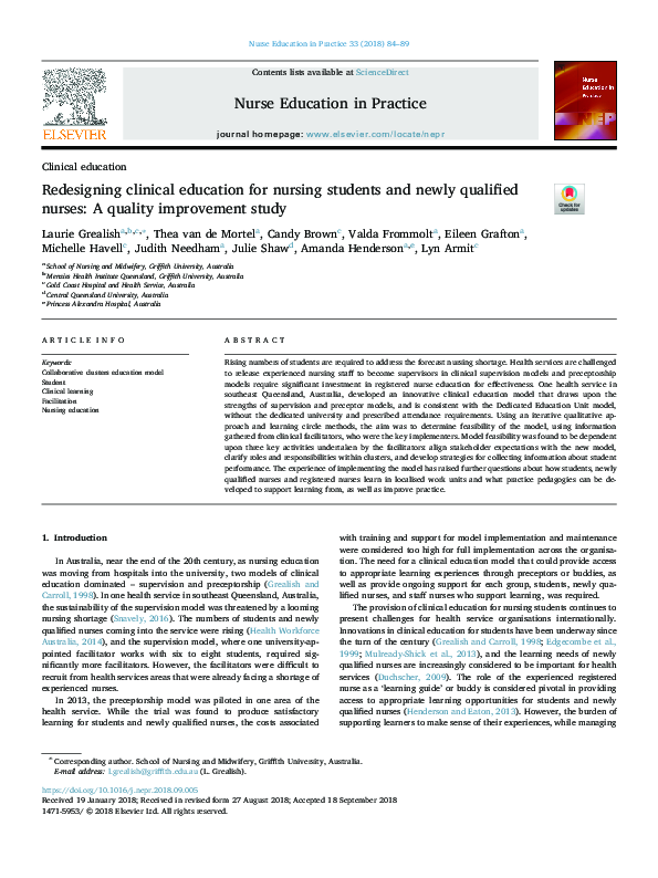 (PDF) Nurse Education in Practice