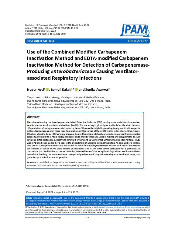 (PDF) Use of the Combined Modified Carbapenem Inactivation Method and EDTA-modified Carbapenem ...