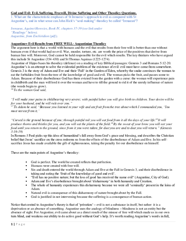 (PDF) Theodicy: Creaturely and Divine Suffering Explored