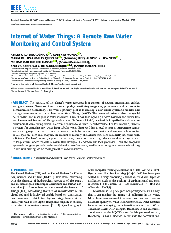 (PDF) Internet of Water Things: A Remote Raw Water Monitoring and ...