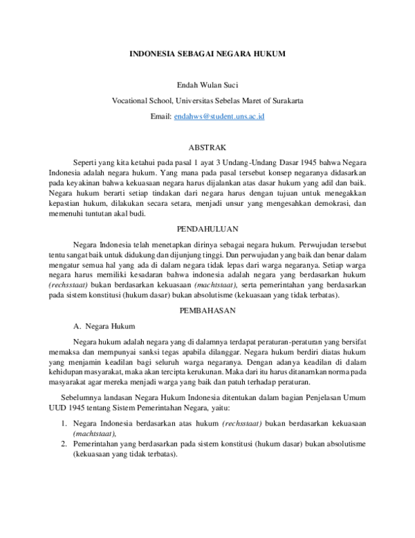 (PDF) INDONESIA SEBAGAI NEGARA HUKUM