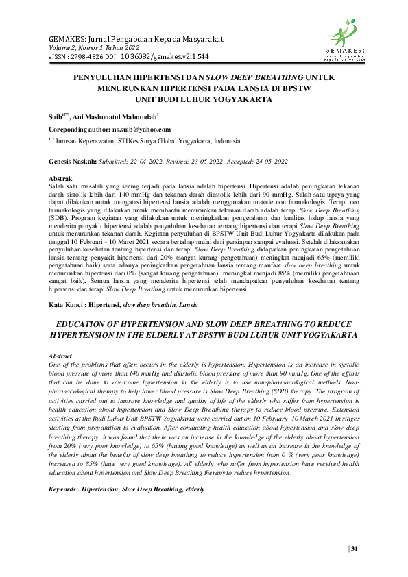 (PDF) Penyuluhan Hipertensi Dan Slow Deep Breathing Untuk Menurunkan Hipertensi Pada Lansia DI ...