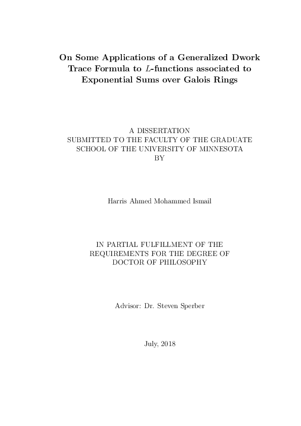 (PDF) On Some Applications of a Generalized Dwork Trace Formula to L-functions associated to ...