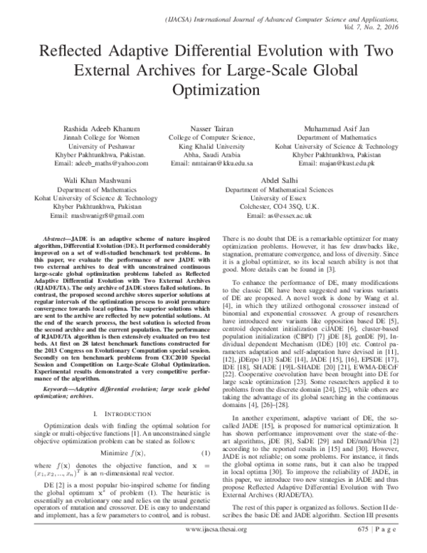 (PDF) Reflected Adaptive Differential Evolution with Two External Archives for Large-Scale ...