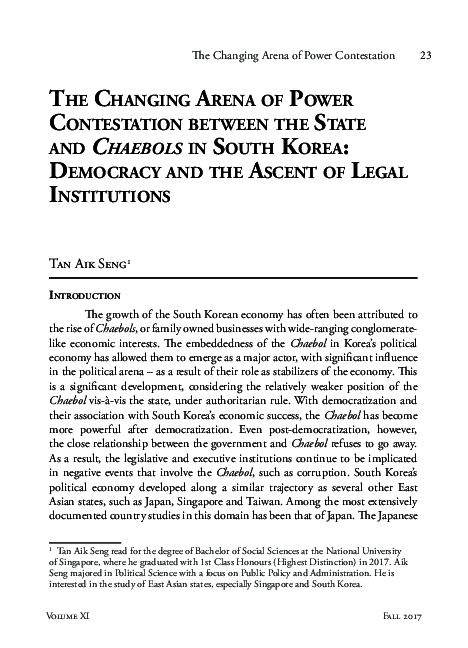 (PDF) The Changing Arena of Power Contestation Between the State and ...