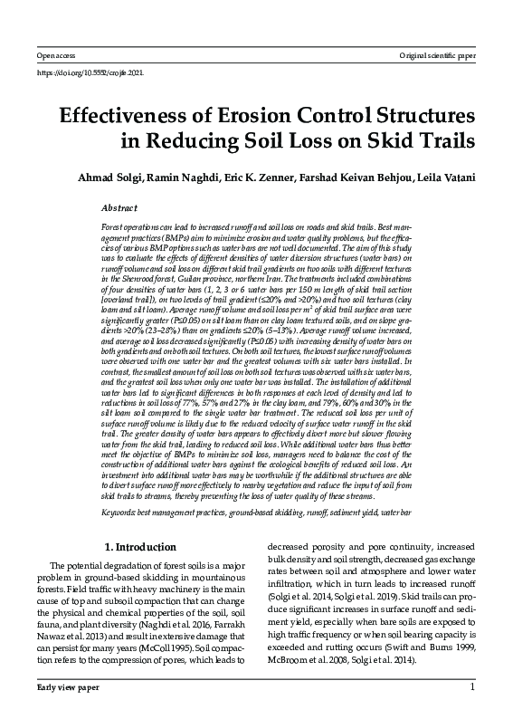 (PDF) Effectiveness of Erosion Control Structures in Reducing Soil Loss ...