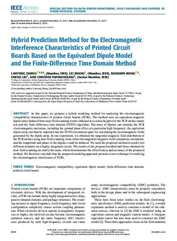(PDF) Hybrid Prediction Method for the Electromagnetic Interference Characteristics of Printed ...