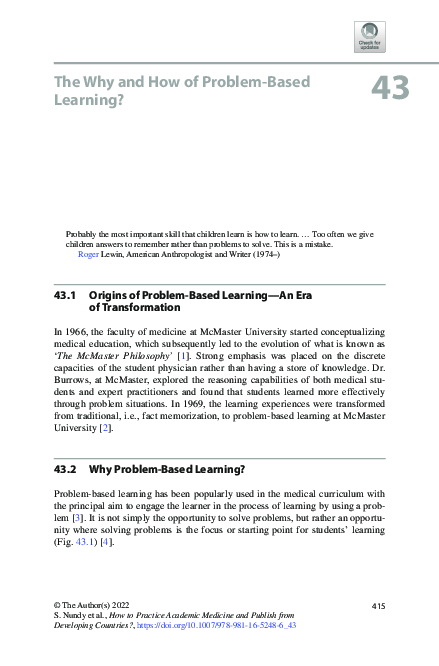 (PDF) The Why and How of Problem-Based Learning?