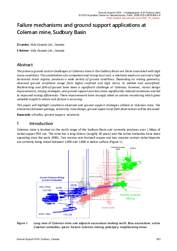 (PDF) Failure mechanisms and ground support observations at Coleman ...