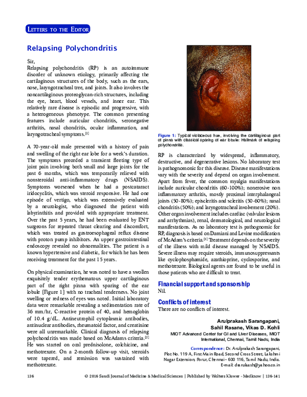 (PDF) Relapsing polychondritis