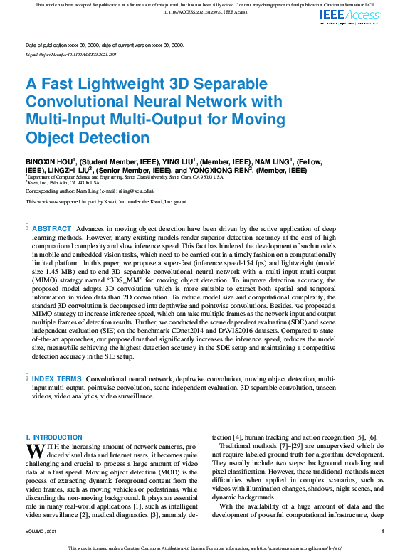 Pdf A Fast Lightweight 3d Separable Convolutional Neural Network With