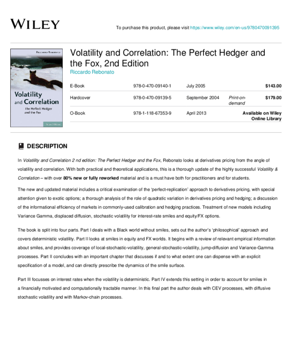 (PDF) Volatility and Correlation