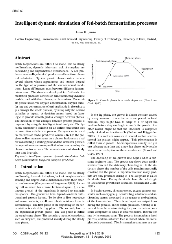 (PDF) Intelligent dynamic simulation of fed-batch fermentation processes
