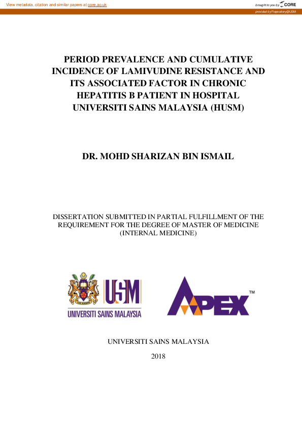 (PDF) Period prevalence and cumulative incidence of lamivudine ...