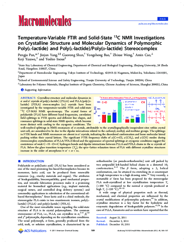 (PDF) Temperature-Variable FTIR and Solid-State 13C NMR Investigations ...