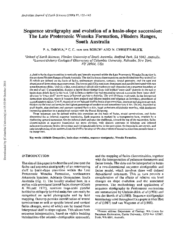 (PDF) Sequence stratigraphy and evolution of a basin‐slope succession ...
