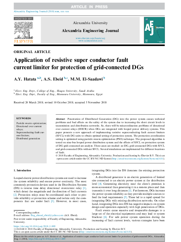 Pdf Application Of Resistive Super Conductor Fault Current Limiter For Protection Of Grid
