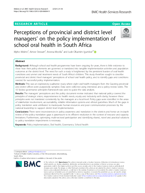 (PDF) Perceptions of provincial and district level managers’ on the ...