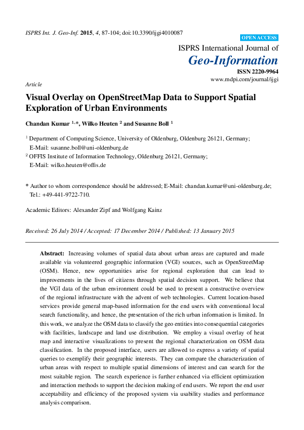 Visual Overlay on OpenStreetMap Data to Support Spatial Exploration of ...