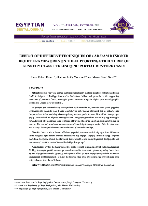 (PDF) Effect of Different Techniques of CAD/CAM Designed BioHpp ...