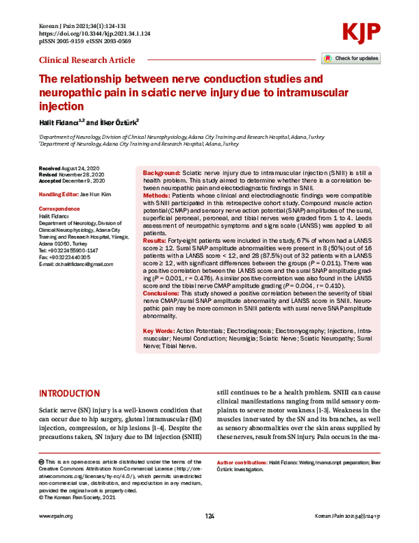 (PDF) The relationship between nerve conduction studies and neuropathic ...