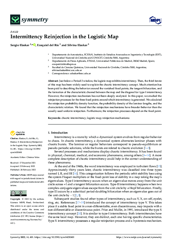 (PDF) Intermittency Reinjection in the Logistic Map