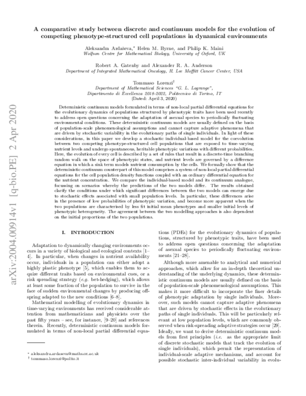 Pdf Comparing Discrete And Continuum Models In Cell Population Dynamics