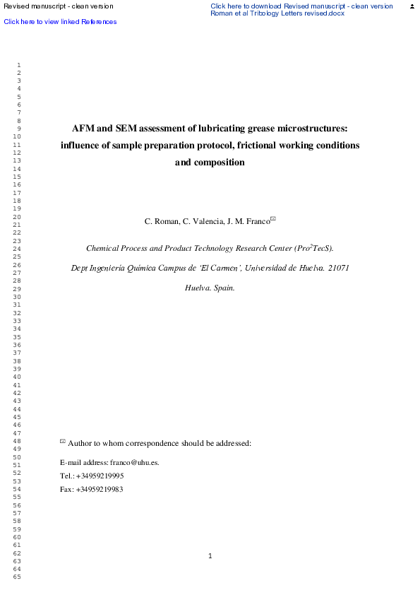 (PDF) AFM and SEM Assessment of Lubricating Grease Microstructures ...