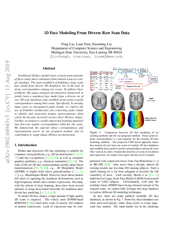 (PDF) 3D Face Modeling From Diverse Raw Scan Data
