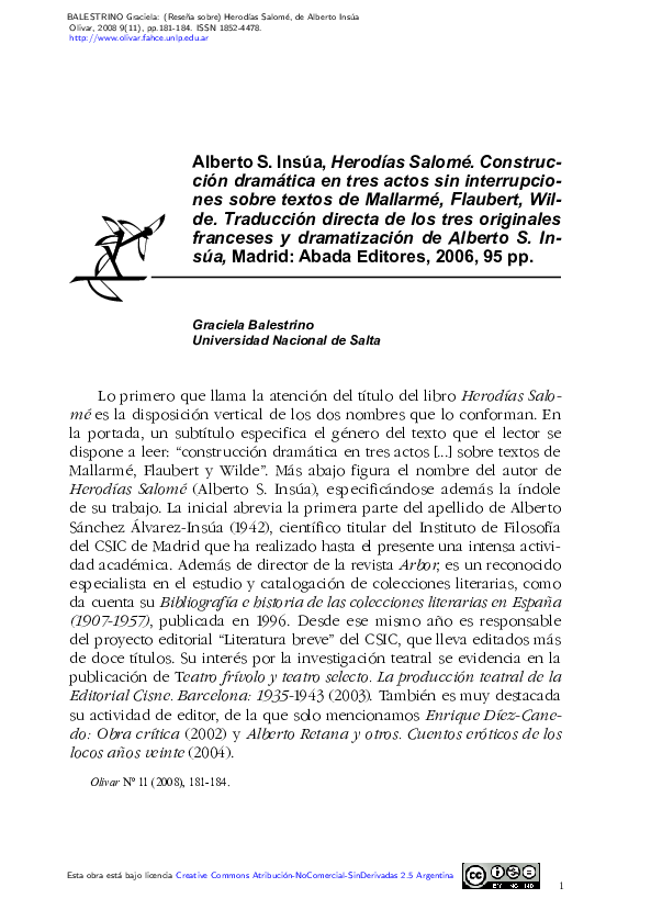 (PDF) Herodías Salomé, de Alberto Insúa