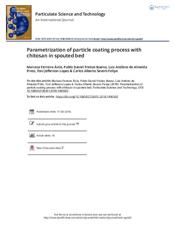 (PDF) Parametrization of particle coating process with chitosan in ...