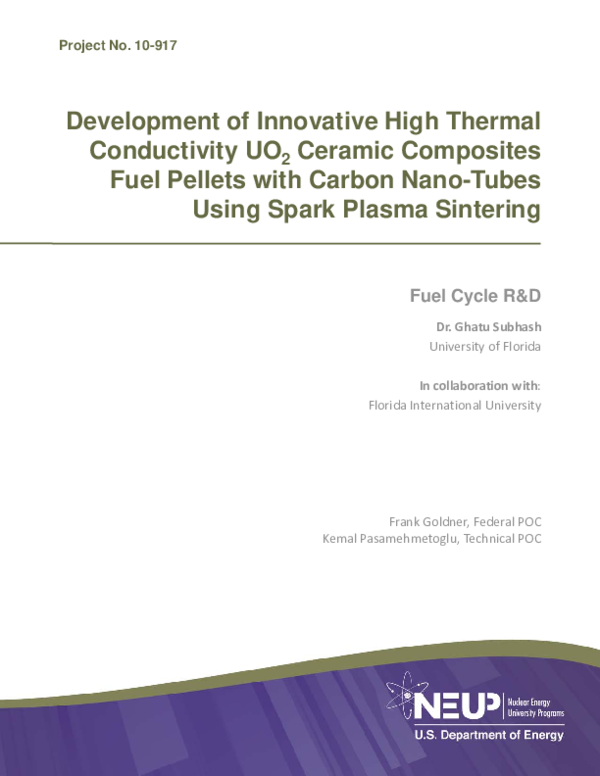 (PDF) Development of an Innovative High-Thermal Conductivity UO2 ...