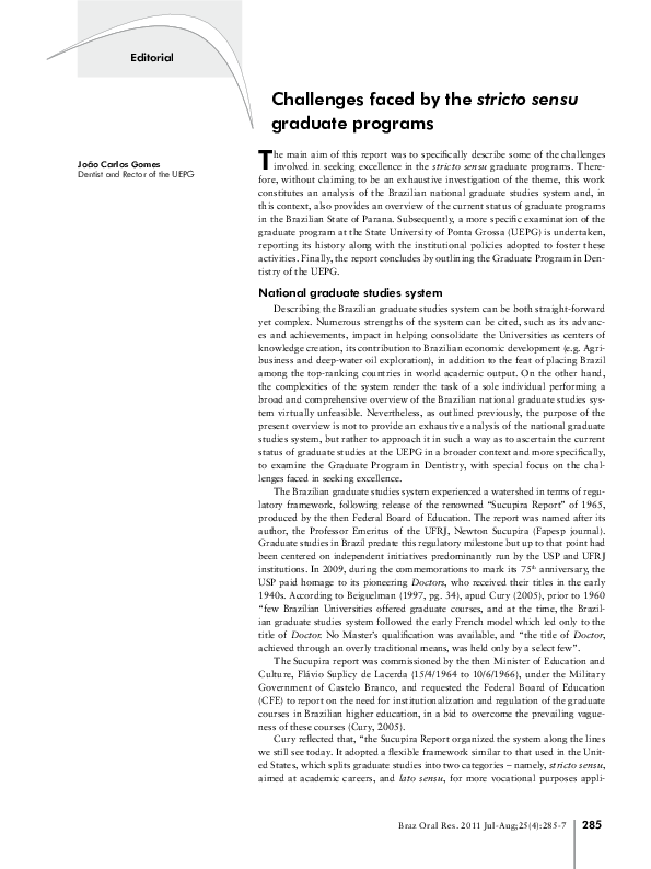 (PDF) Challenges faced by the stricto sensu graduate programs