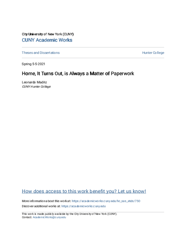 (PDF) Home, It Turns Out, is Always a Matter of Paperwork