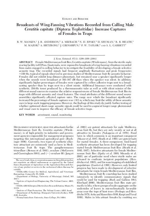 (PDF) Broadcasts of Wing-Fanning Vibrations Recorded from Calling Male ...