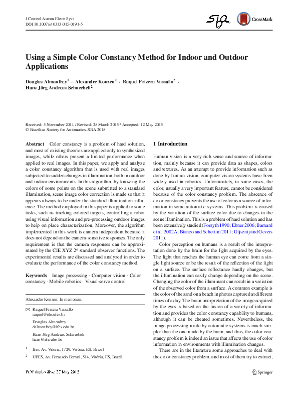 (PDF) Using a Simple Color Constancy Method for Indoor and Outdoor ...